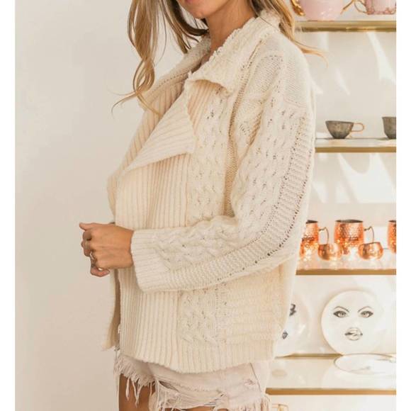 BiBi | Sweaters | New Bibi Loop Collar Sweater In Natural | Poshmark